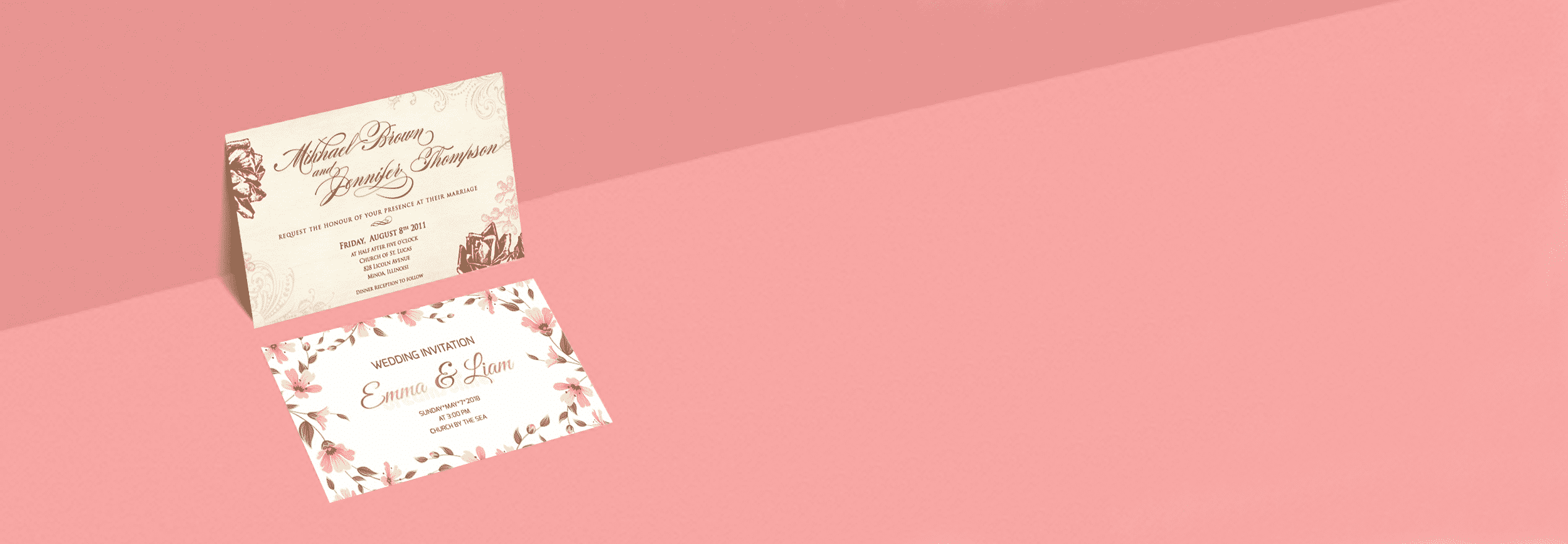 Personalized Flat Card Wedding Invitations