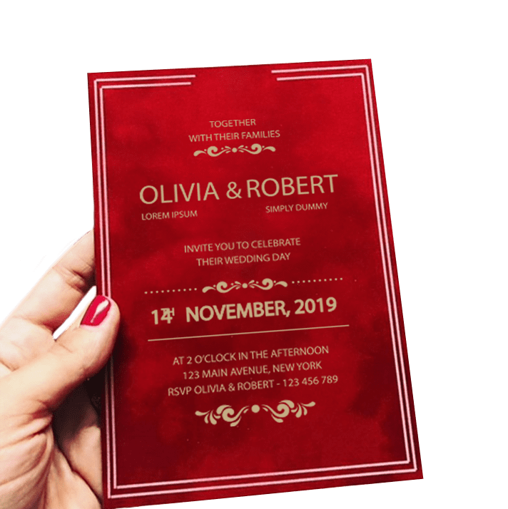Printed Velvet Laminated Invitations