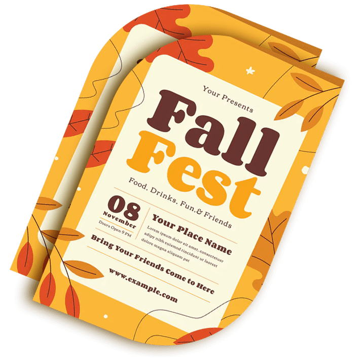 Custom Die Cut Leaf Flyer Printing