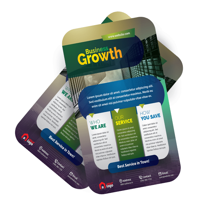 Custom Rounded Corner Flyer Printing | 4OVER4.COM