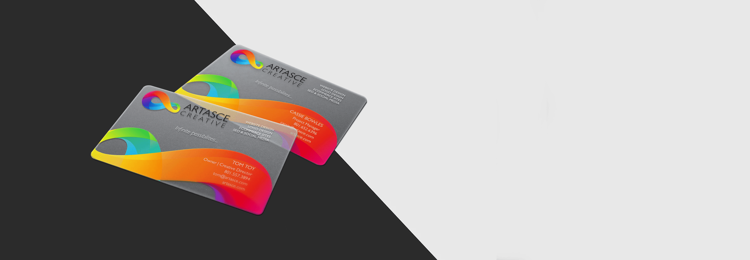 Order Plastic business cards from 4OVER4