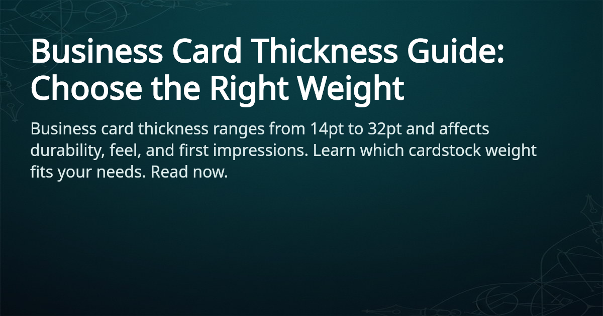 Business Card Thickness Guide: All Weights | 4OVER4.COM