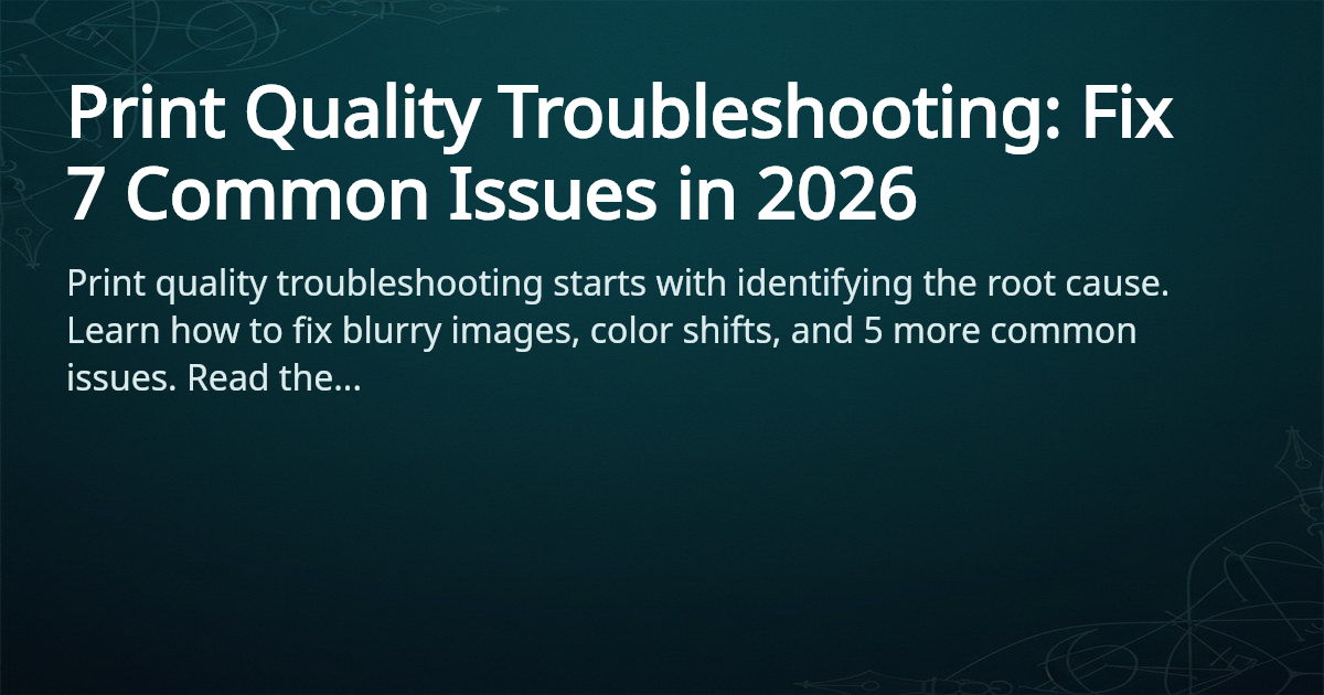 Print Quality Troubleshooting Guide Online | 4OVER4.COM
