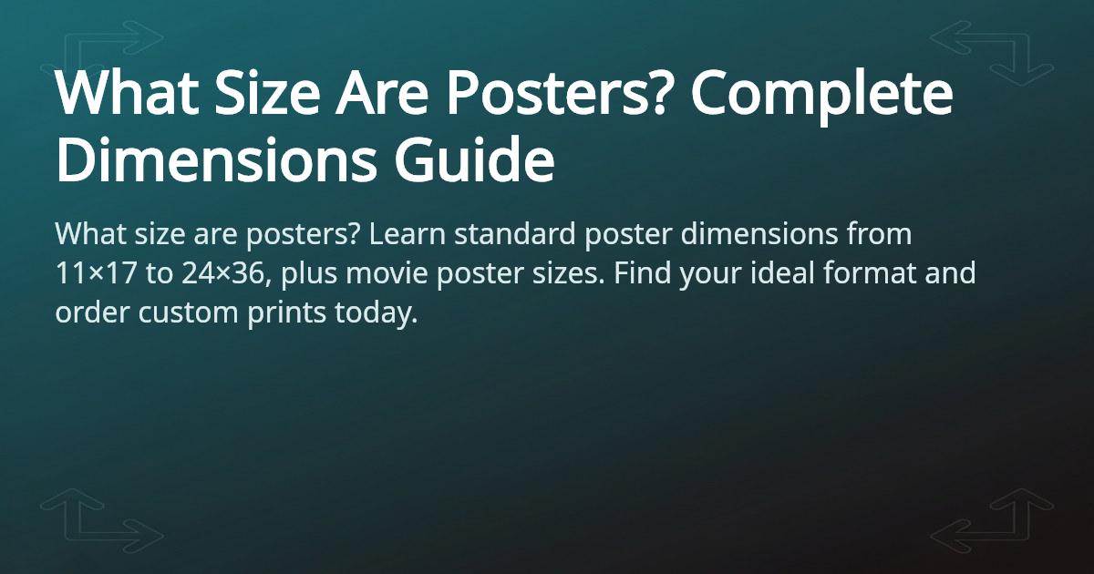 What Size Are Posters? Standard Sizes Guide | 4OVER4.COM